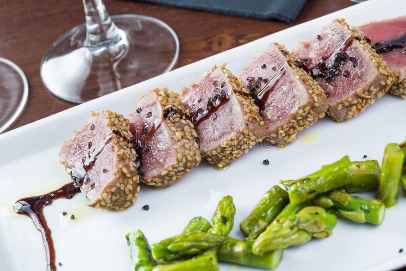 Tuna tataki stock photo. Image of sesame, freshness, seafood - 37456514