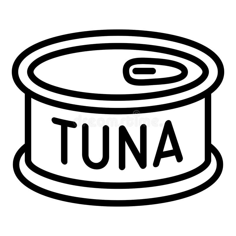 Tuna Tin Can Icon, Outline Style Stock Vector - Illustration of open ...