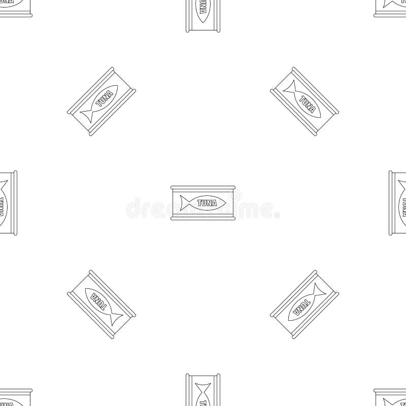 Tuna Tin Can Pattern Seamless Vector Stock Vector - Illustration of ...