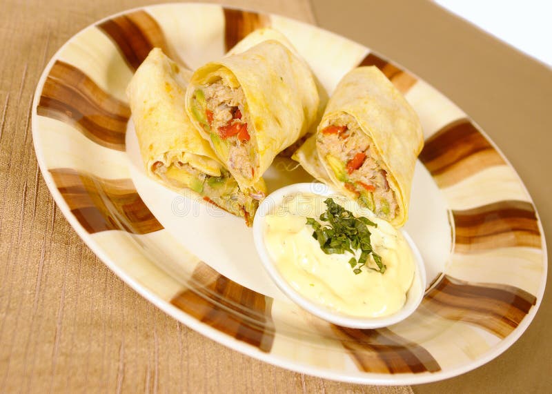 Tuna wrap stock photo. Image of cooked, carb, salt, chef - 4871712