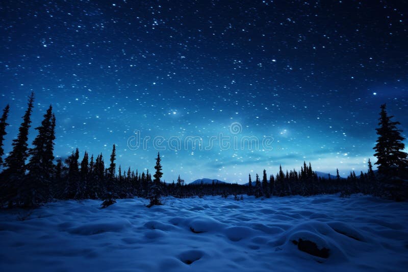 Tundra Night Sky. Generate Ai Stock Illustration - Illustration of ...