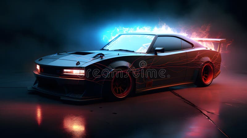 Tuned Car Modified Customization Dynamic Lightning Cinema Generative AI ...