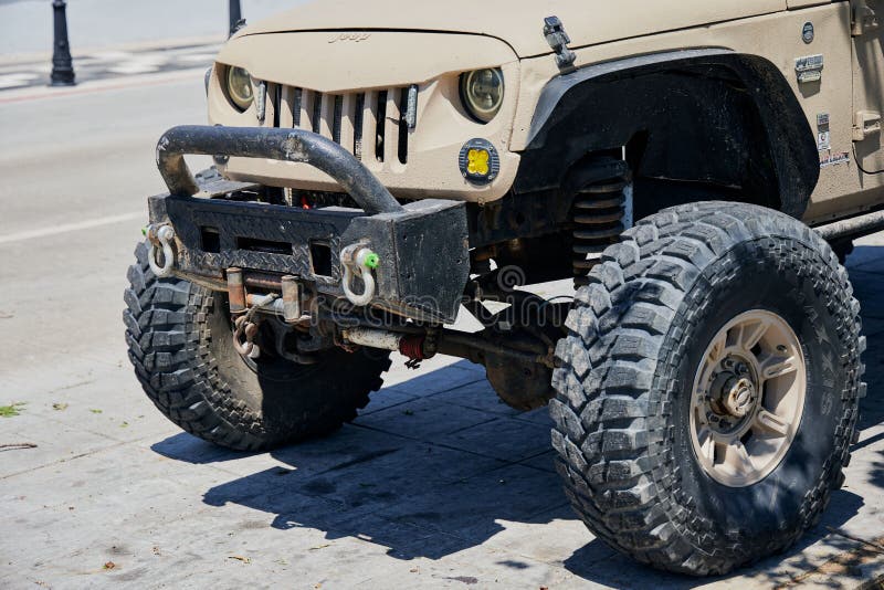 Tuned Jeep Wrangler Parked on the Side of the Road Editorial Stock ...