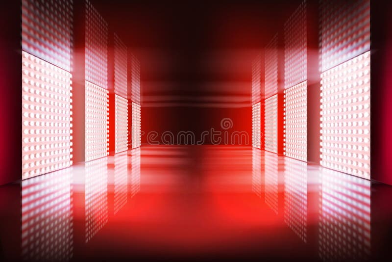 Glowing Screens in an Empty Room Interior. Stock Vector - Illustration ...
