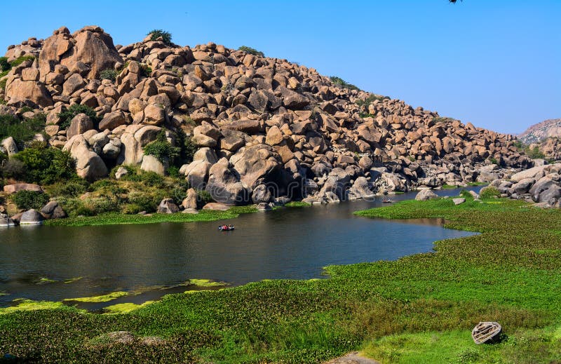 Tungabhadra River at Hampi in Karnataka Stock Image - Image of nature ...
