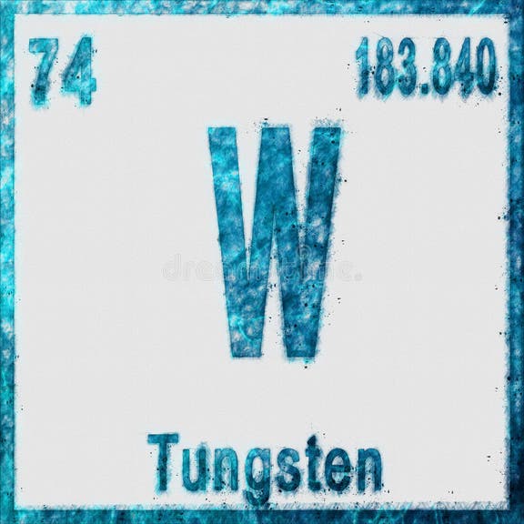 Tungsten Chemical Element Blue on White Stock Illustration ...