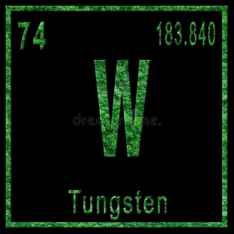 Tungsten Chemical Element, Green Edition Stock Illustration ...