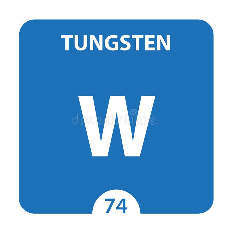 Tungsten Symbol. Sign Tungsten with Atomic Number and Atomic Weight ...