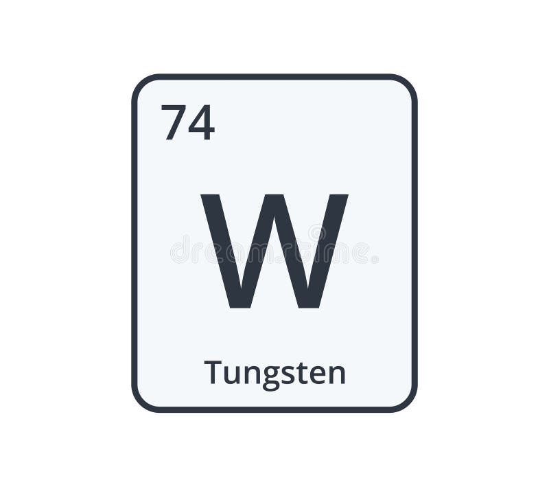Tungsten chemical element stock illustration. Illustration of symbol ...