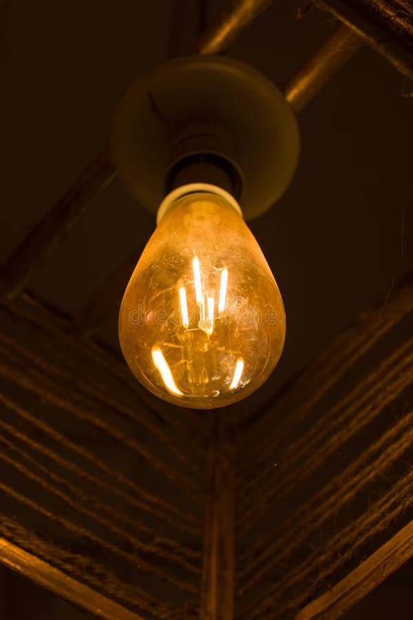 Tungsten Filament Light Bulb. for Interior Decoration. Stock Photo ...