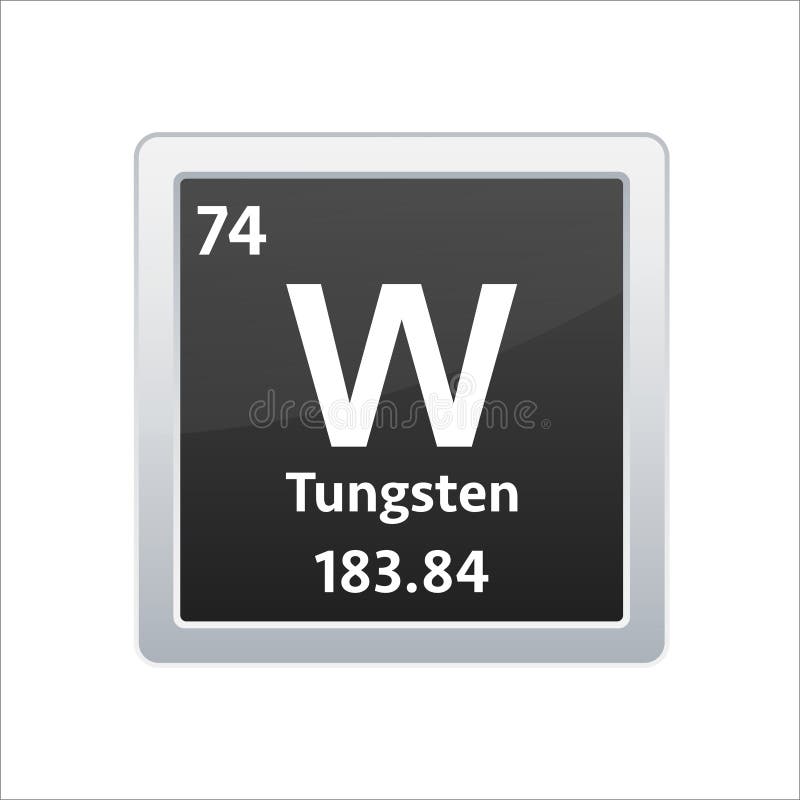 Tungsten Symbol Chemical Element Of The Periodic Table Vector Stock