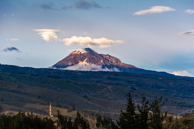Tungurahua Volcano Located in the Andean Zone of Ecuador Stock Photo ...