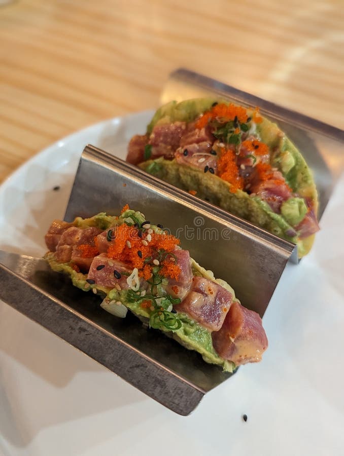 Tuni Taco Crispy Appetizer Japanese Stock Image - Image of crispy ...