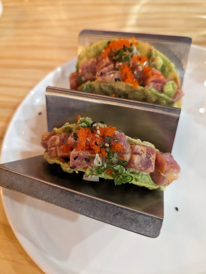 Tuni Taco Crispy Appetizer Japanese Stock Photo - Image of japanese ...
