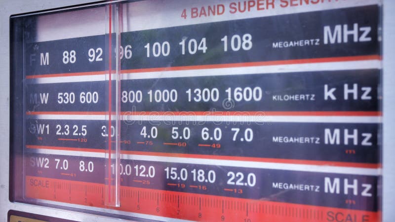 Tuning Analog Radio Dial Frequency on Scale of the Vintage Receiver ...