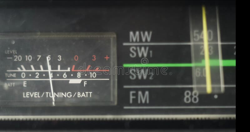 Tuning Retro Style Radio Station with Hand Adjusting Dial Knob Stock ...