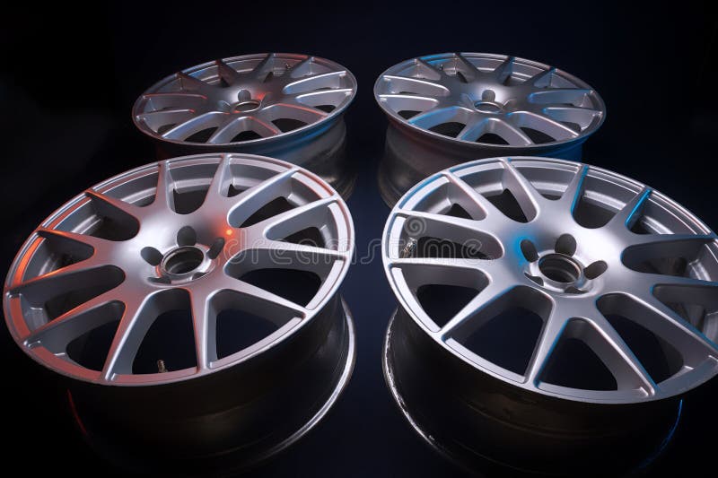 Not New 18-radius Light Gray Auto Rims with Red and Blue Backlighting ...