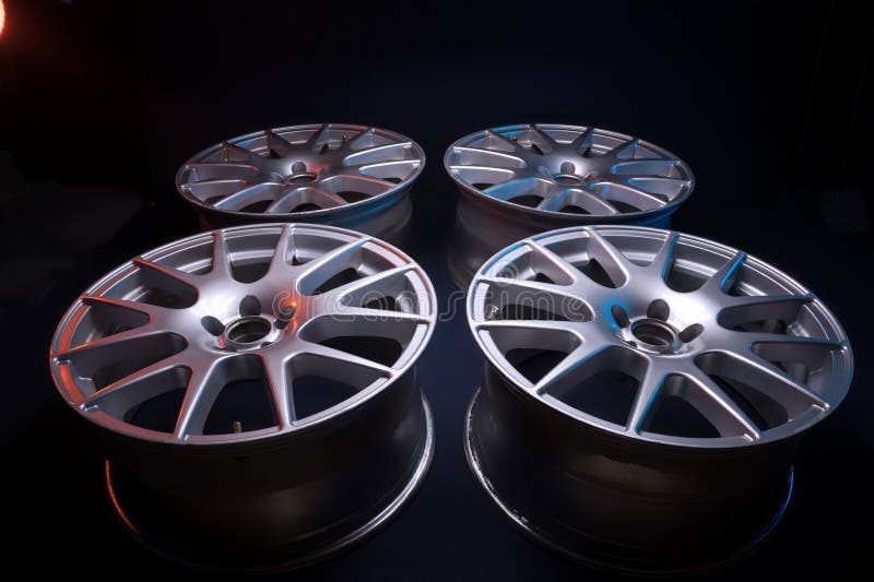 Not New 18-radius Light Gray Auto Rims with Red and Blue Backlighting ...
