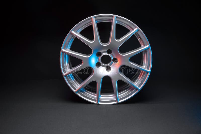 Not New 18-radius Light Gray Auto Rims with Red and Blue Backlighting ...