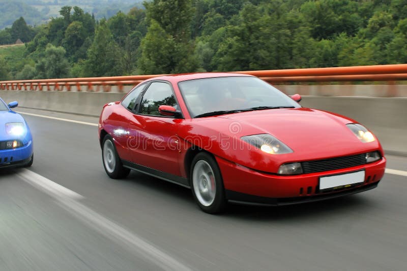 Tuning Cars Racing Down the Highway Stock Image - Image of fast, lotus ...
