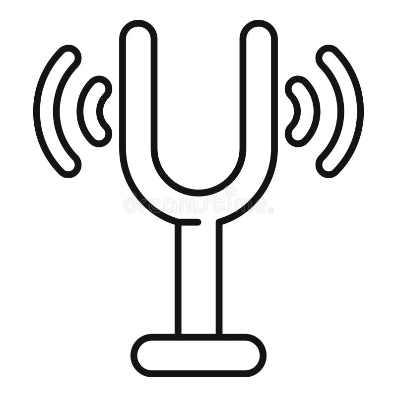 Tuning Fork Emitting Sound Waves Icon Representing Frequency and Pitch ...
