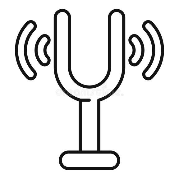 Tuning Fork Emitting Sound Waves Icon Representing Frequency and Pitch ...