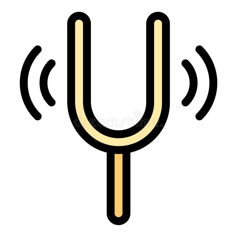 Tuning Fork Icon Pitch Precision in Flat Line Color Style Stock Vector ...