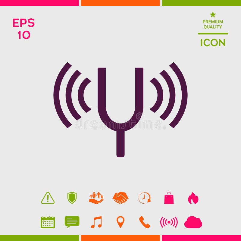 Tuning fork icon stock vector. Illustration of symbol - 118071020