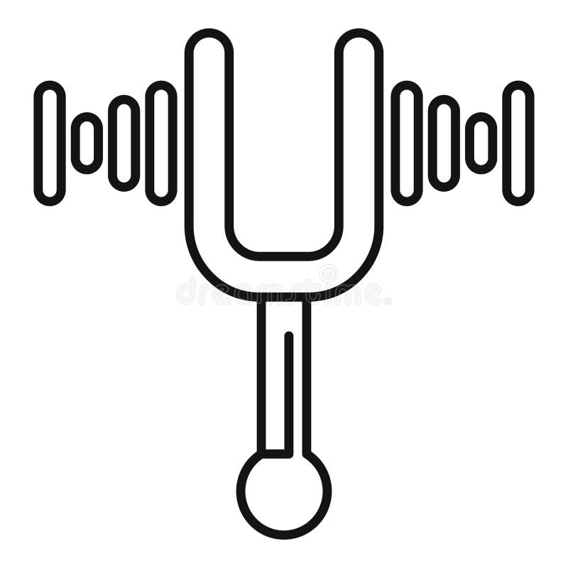 Tuning Fork Making Sound Waves Icon Outline Vector Stock Vector - Illustration of symbol, tuning ...