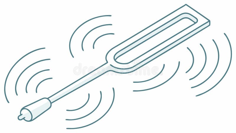 Tuning Fork with Radiating Sound Waves Illustration, Vector Design ...