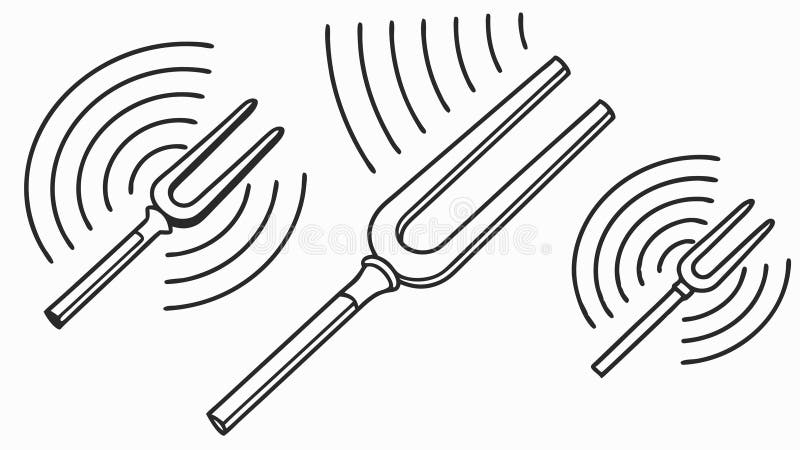 Tuning Forks and Sound Waves, Music and Harmony, Vector Design ...
