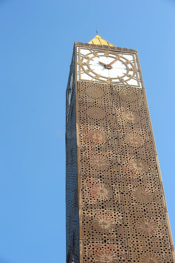 Tunis clock tower stock image. Image of landmark, symbol - 38386695
