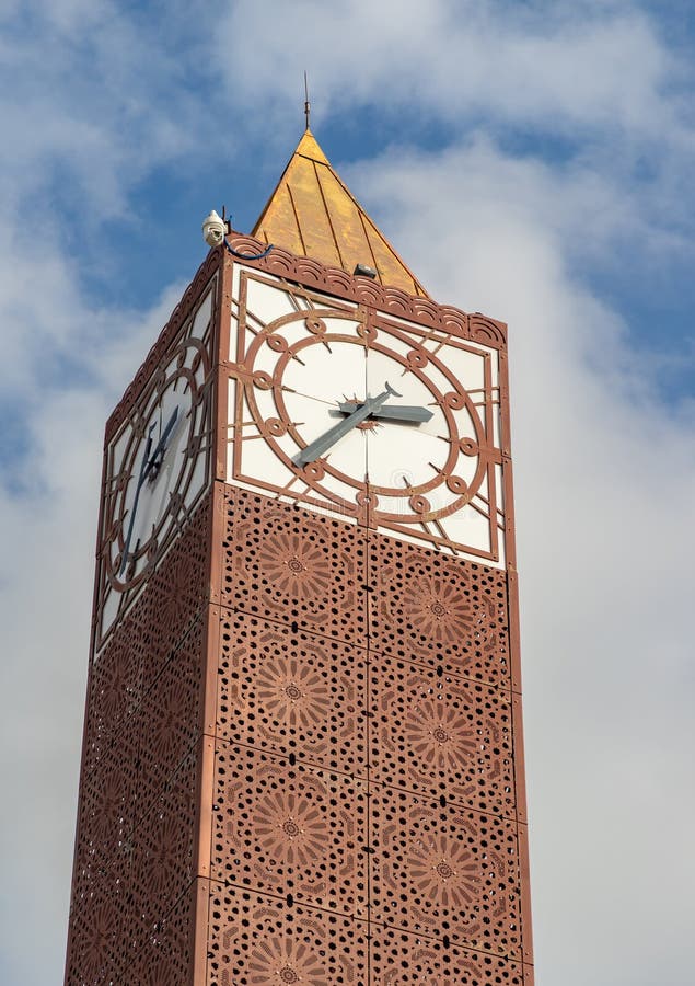 Tunis Clock Tower stock image. Image of tunisia, tunis - 386904337