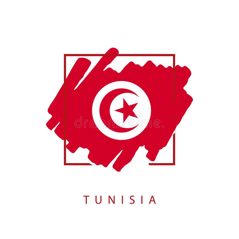 Tunisia Brush Logo Vector Design Illustration Stock Vector ...