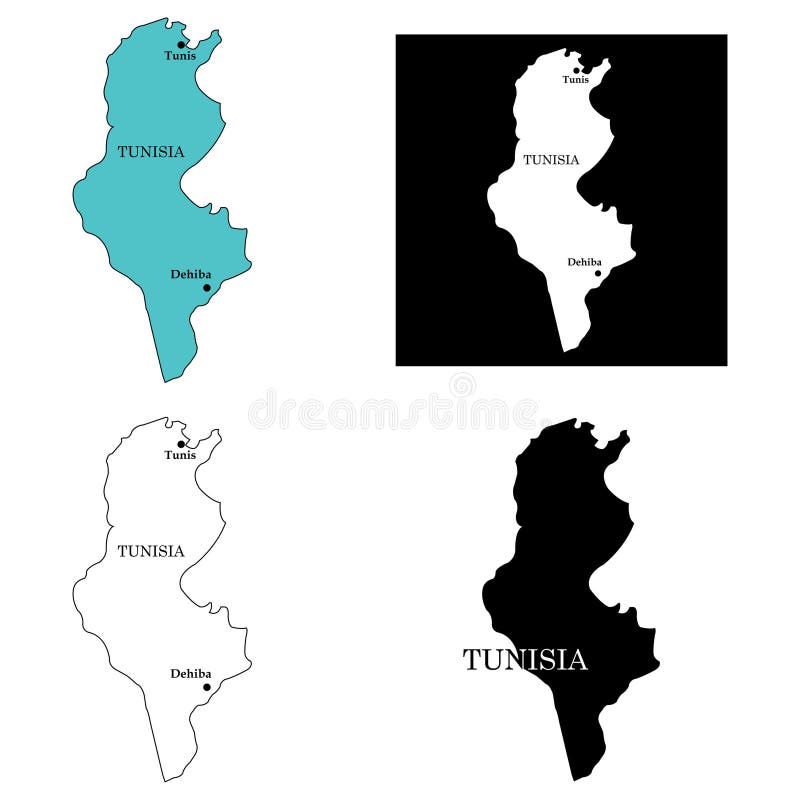 Tunisia country map stock vector. Illustration of freedom - 359564256