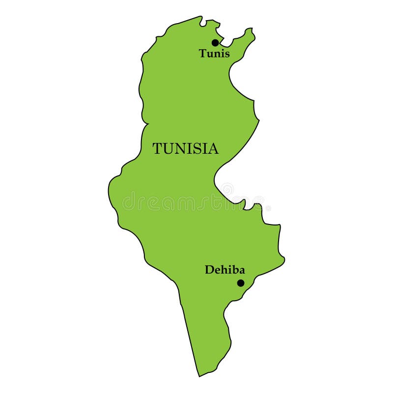 Tunisia country map stock illustration. Illustration of region - 359564264