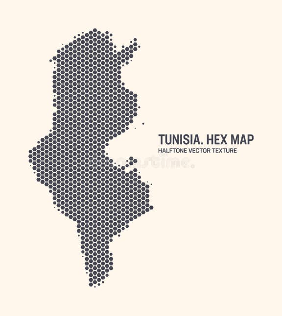 Tunisia Map Vector Hexagonal Half Tone Pattern Isolated on Light ...