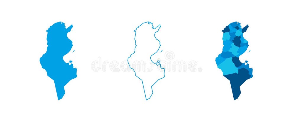 Tunisia Political Map of Administrative Divisions Stock Vector ...