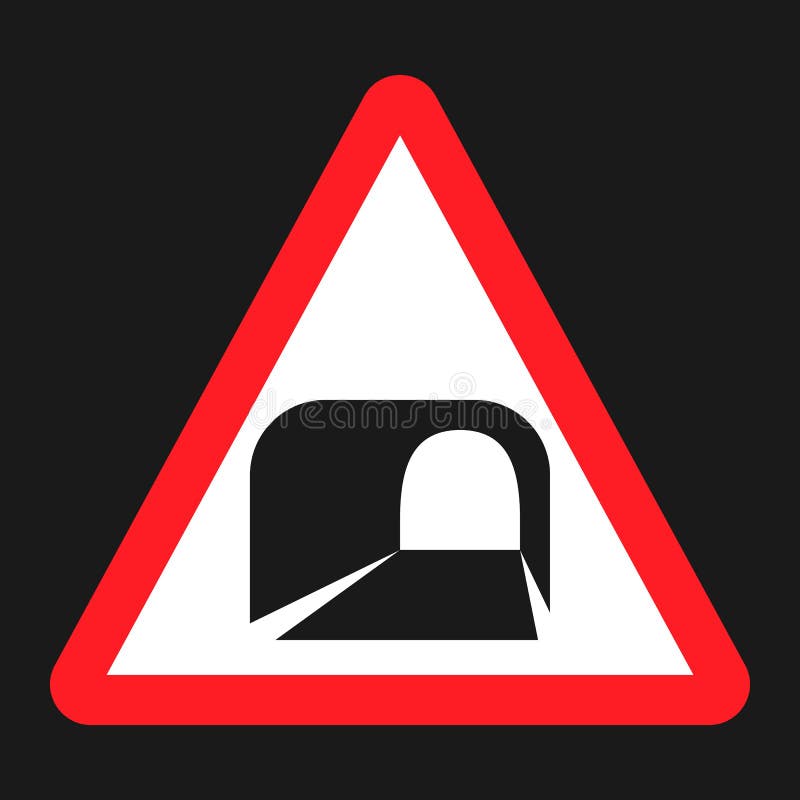 Tunnel Ahead Sign Flat Icon Stock Vector - Illustration of drive ...