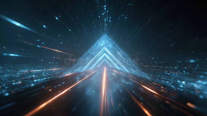 Tunnel of Arrows Leading into Data Explosion – Forward Motion Symbo ...