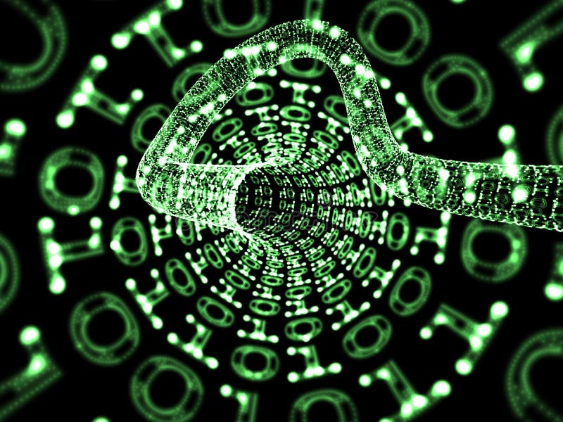 Symboles Binaires Verts Et Rouges 3D Rendre L'illustration Illustration ...