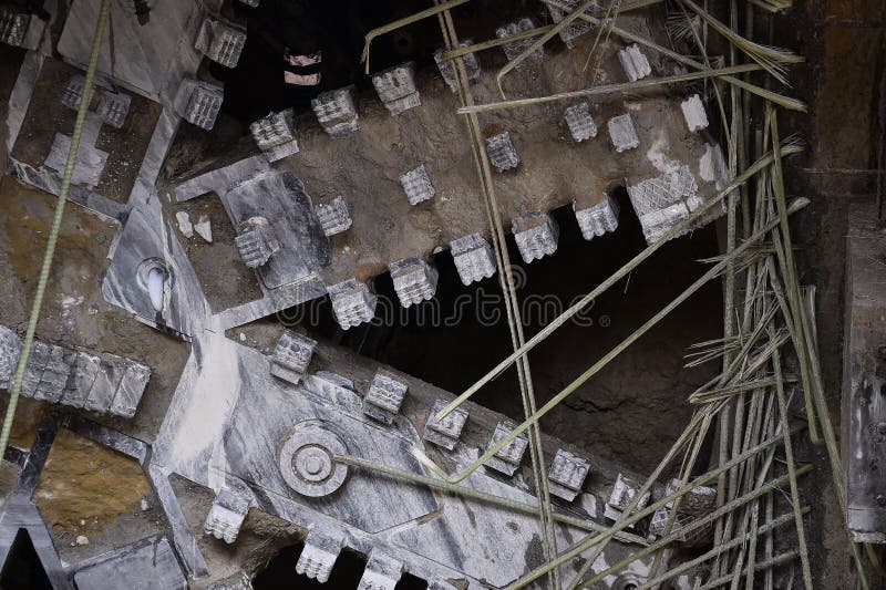 Tunnel Boring Machine in Action Stock Photo - Image of hole, hard ...
