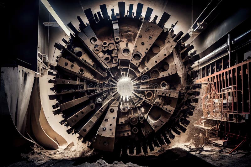 Tunnel Boring Machine, Advancing through the Tunnel with Its Face and ...