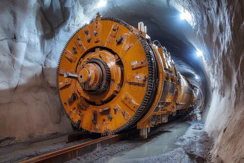 Tunnel Boring Machine Excavating New Subway Line Underground Stock ...