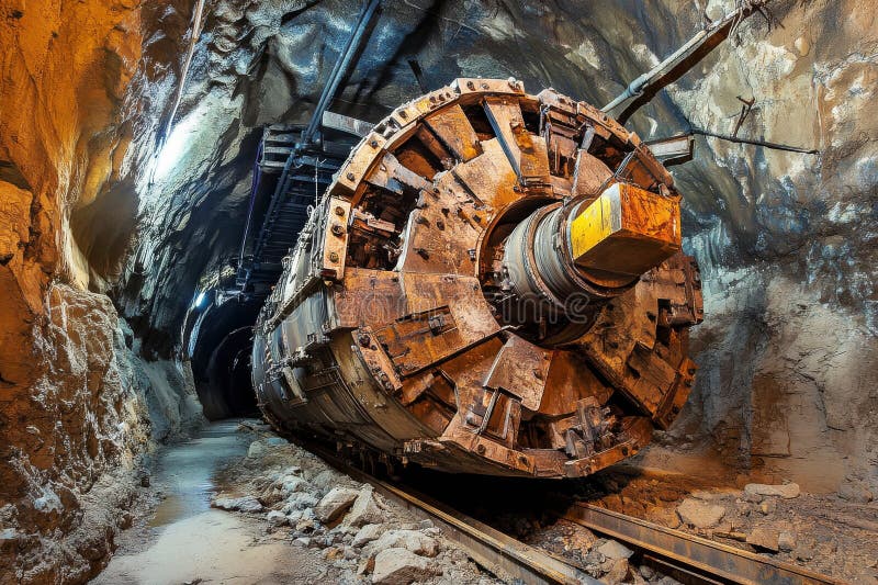 Tunnel Boring Machine Excavating New Subway Line Underground Stock ...