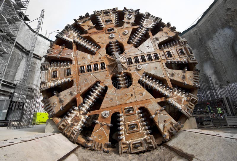 Tunnel Boring Machine (TBM) Stock Photo - Image of boring, engineer ...