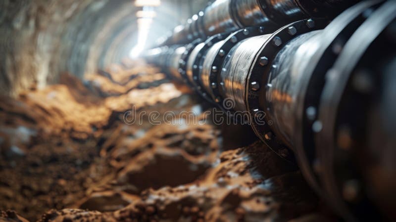 The Tunnel Boring Machine at Work. AI Generated Stock Photo - Image of ...