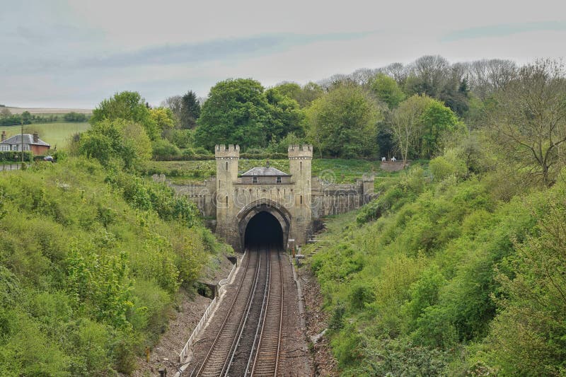 A Train Leaving Clayton Tower Tunnel in Sussex. Editorial Photography ...