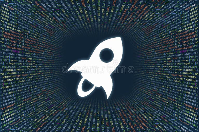 A Tunnel from a Computer Program Code. Programmer Strings of Code, Javascript, CSS and PHP ...