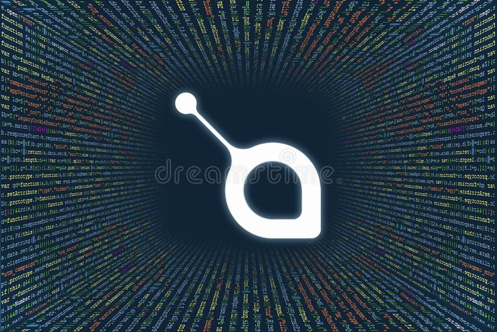 A Tunnel from a Computer Program Code. Programmer Strings of Code, Javascript, CSS and PHP ...